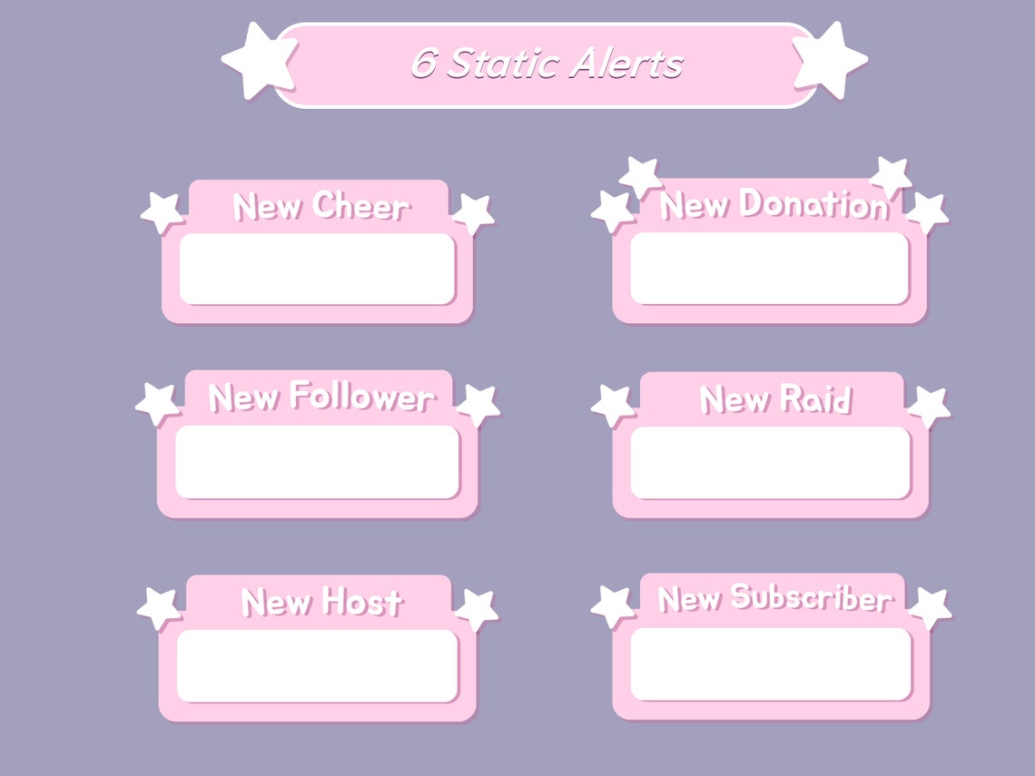 Twitch Stream Package PINK STAR Streamer Graphics Twitch Streamer ...