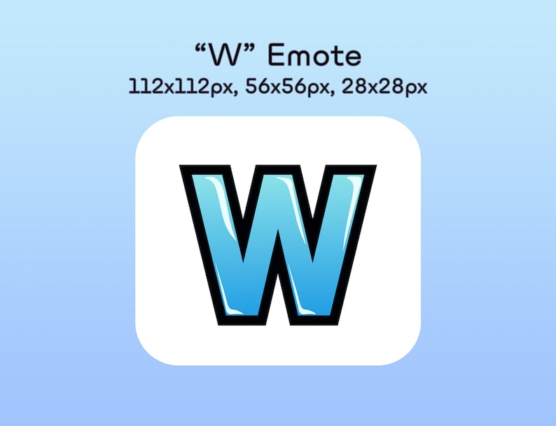 W Emote / Twitch, Discord - Etsy