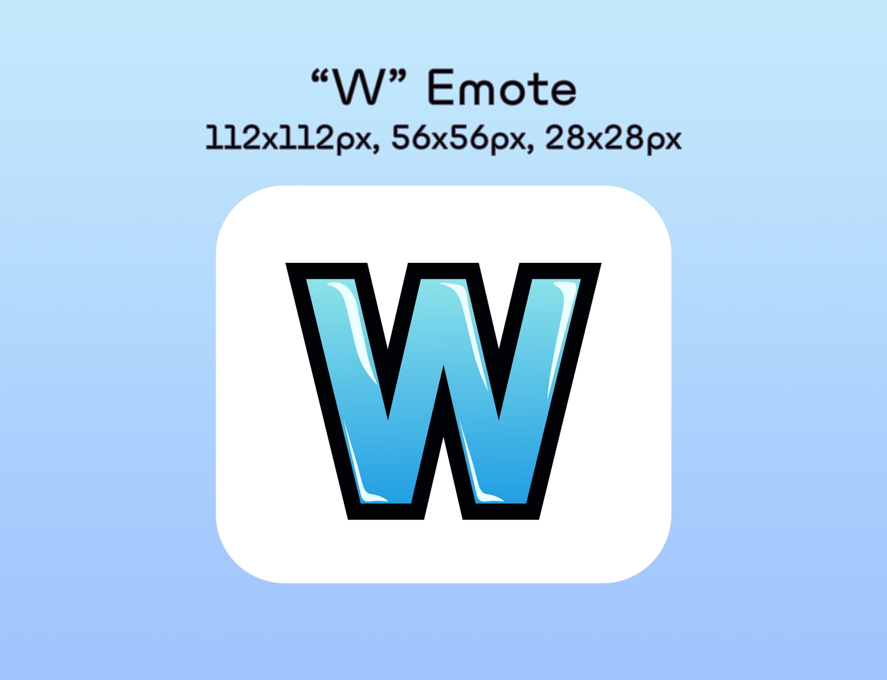 W Emote / Twitch, Discord - Etsy