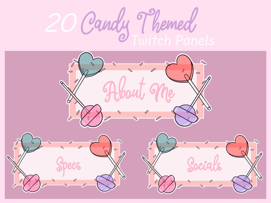 Cute Candy Themed TWITCH PANELS - Pink - Streamer - Twitch - Discord ...