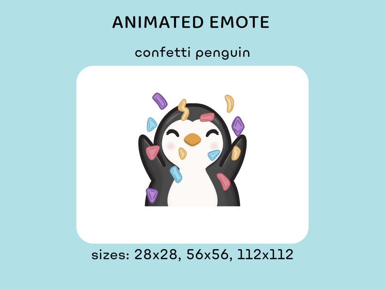 Confetti Penguin - ANIMATED Emote / FOR Twitch, Discord - Etsy