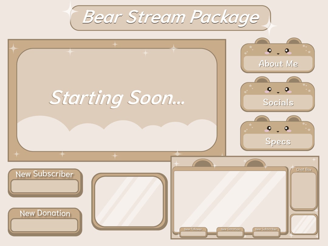 Twitch Stream Package - Cozy Bear - Streamer Graphics - Twitch ...
