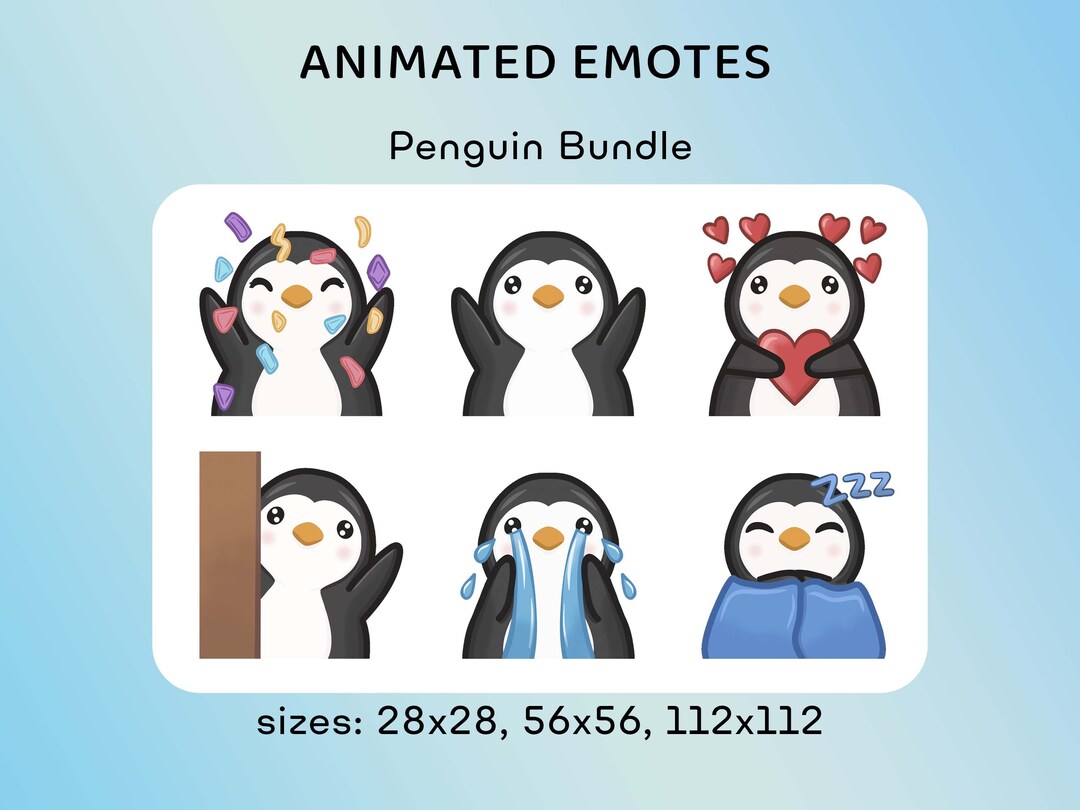 Penguin ANIMATED Emotes BUNDLE/ FOR Twitch, Discord - Etsy