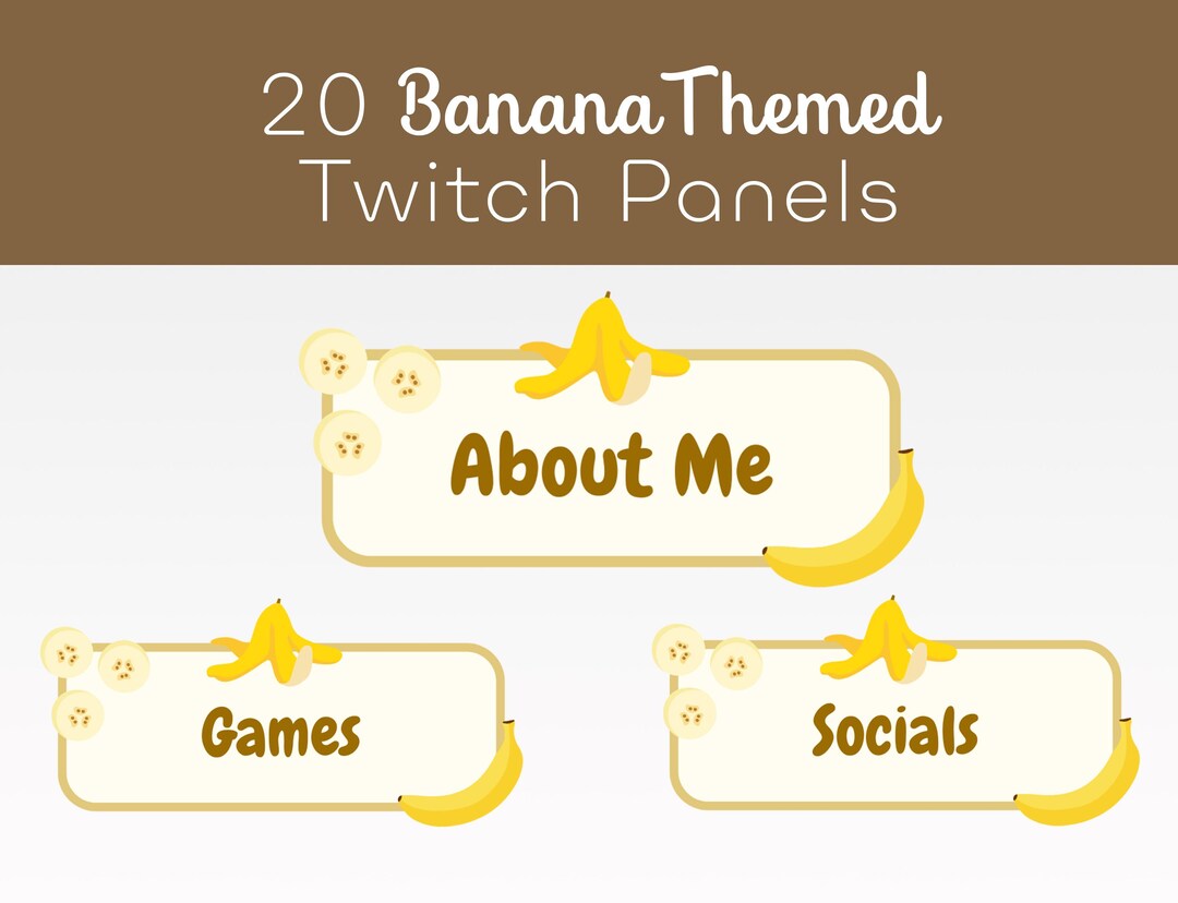 Banana Themed TWITCH PANELS - Fruit - Streamer - Twitch - Discord ...