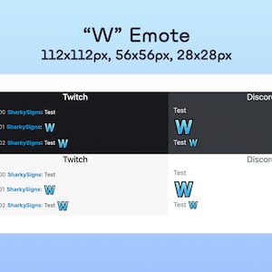 W Emote / Twitch, Discord - Etsy