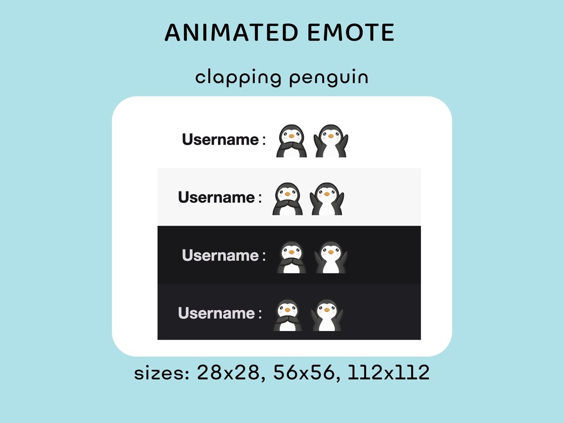 Clapping Penguin Adorable Animated Emote / Twitch, Discord - Etsy