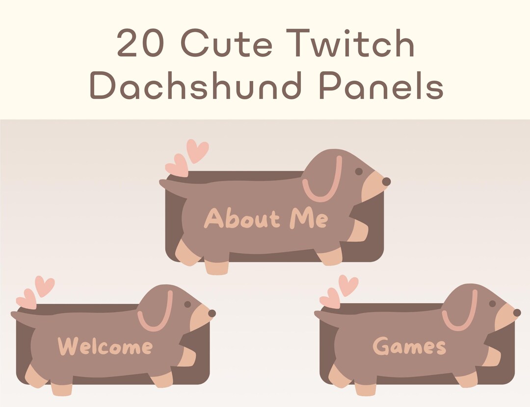 Dachshund Cute Themed TWITCH PANELS - Dog - Streamer - Twitch - Discord ...