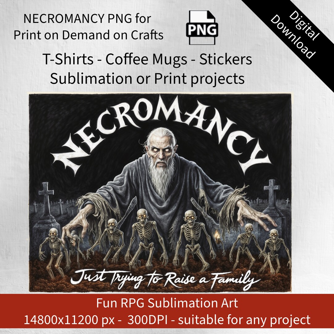 Necromancy D&D Sublimation Art Hi-res PNG File RPG, Tabletop Games Art ...