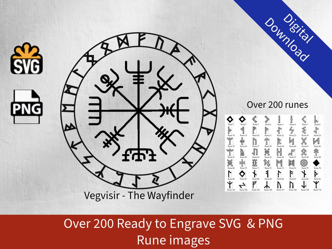 Rune Symbols 200 PNG & SVG Files for Laser, Cricut, Svg Bundle Runes ...