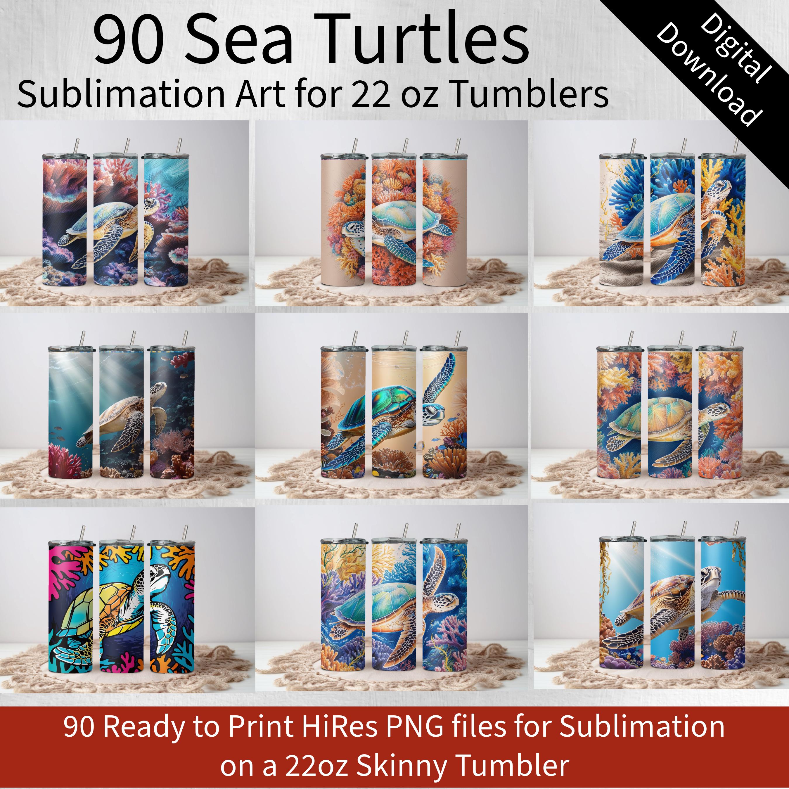 Sea Turtles Digital Art for Sublimation Projects, 90 Sea Turtle Hi-res ...