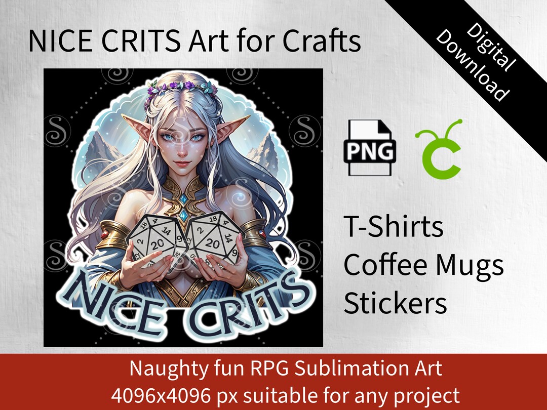 Nice Crits D&D Sublimation Art Hi-res PNG File RPG, Tabletop Games Art ...