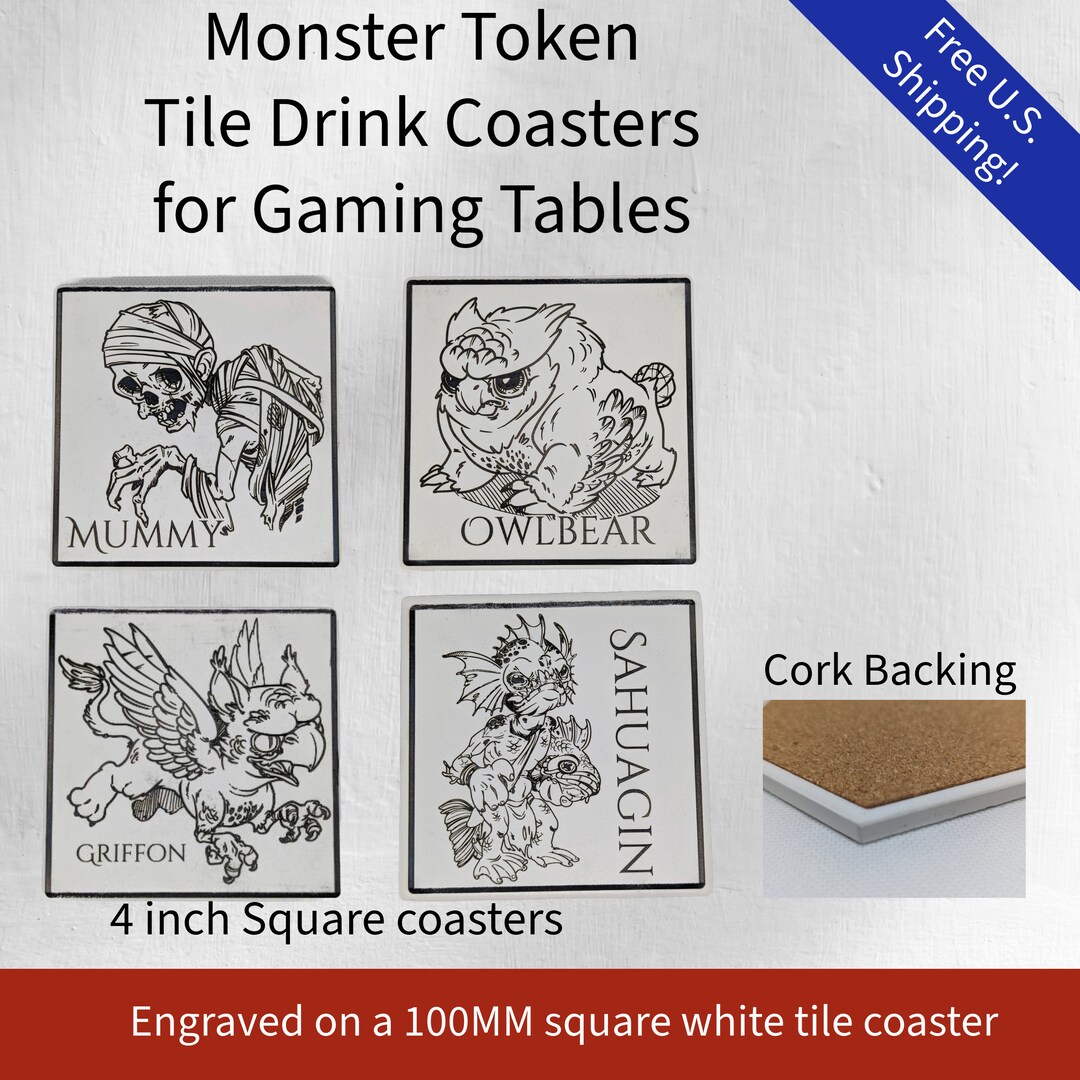 Monster Token Hex Drink Coasters | Dnd Dungeons and Dragons Style ...