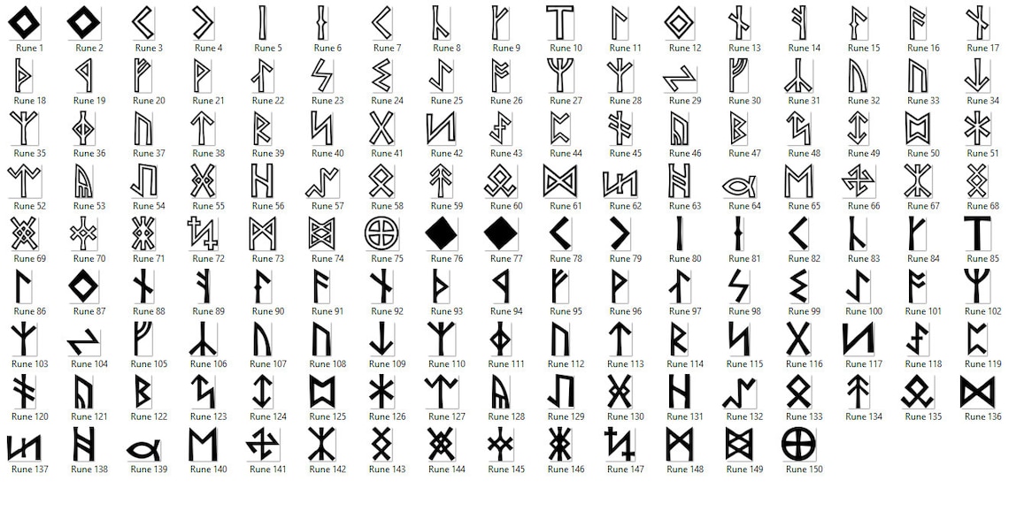Rune Symbols 200+ PNG & SVG Files for Laser, Cricut, Svg Bundle - Runes ...