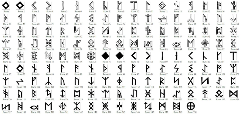 Rune Symbols 200+ PNG & SVG Files for Laser, Cricut, Svg Bundle - Runes ...