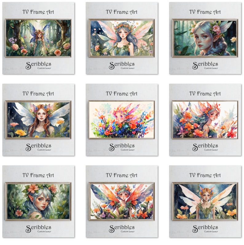 Fairy TV Frame Art – Watercolor Flower Fantasy (digital Download) - Etsy