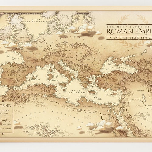 Ancient Rome Map Dark Fantasy Style Roman Empire Map - Etsy