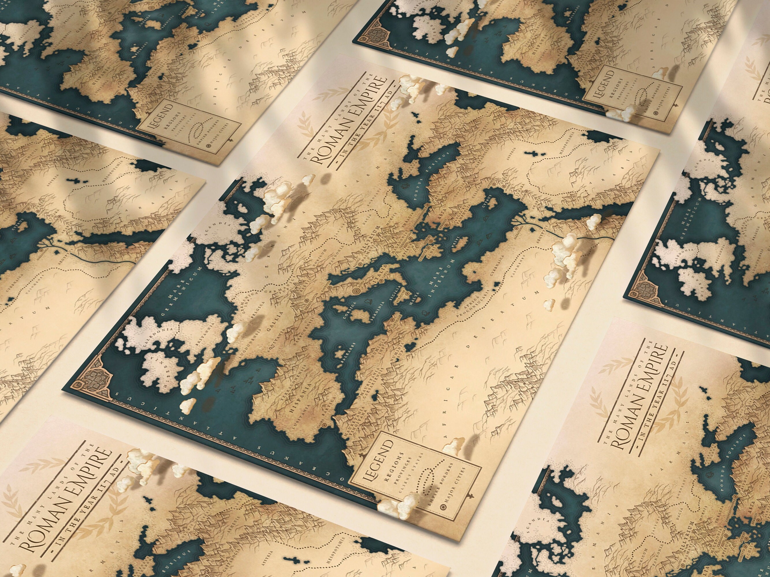 Ancient Rome Map Dark Fantasy Style Roman Empire Map - Etsy