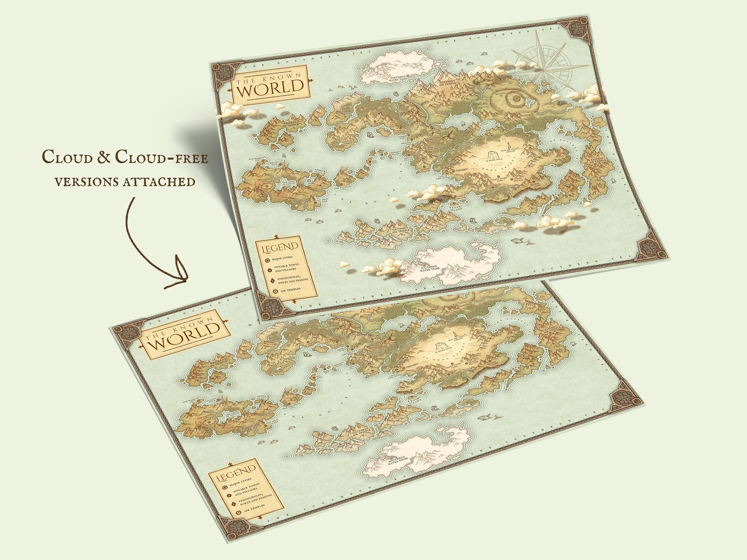 ATLA Map Avatar the Last Airbender World ATLA Print ATLA | Etsy Canada