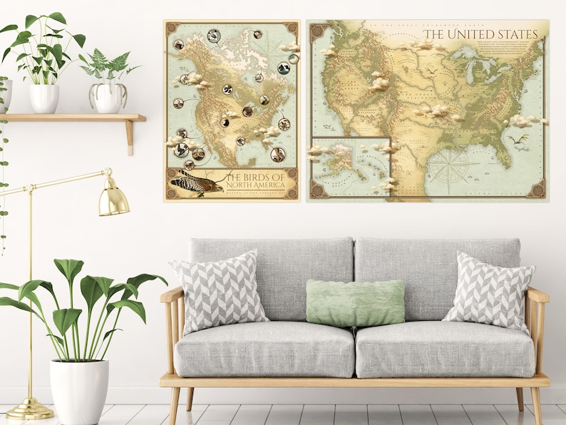 Fantasy Map of USA - Map of America - Light Fantasy American Poster ...