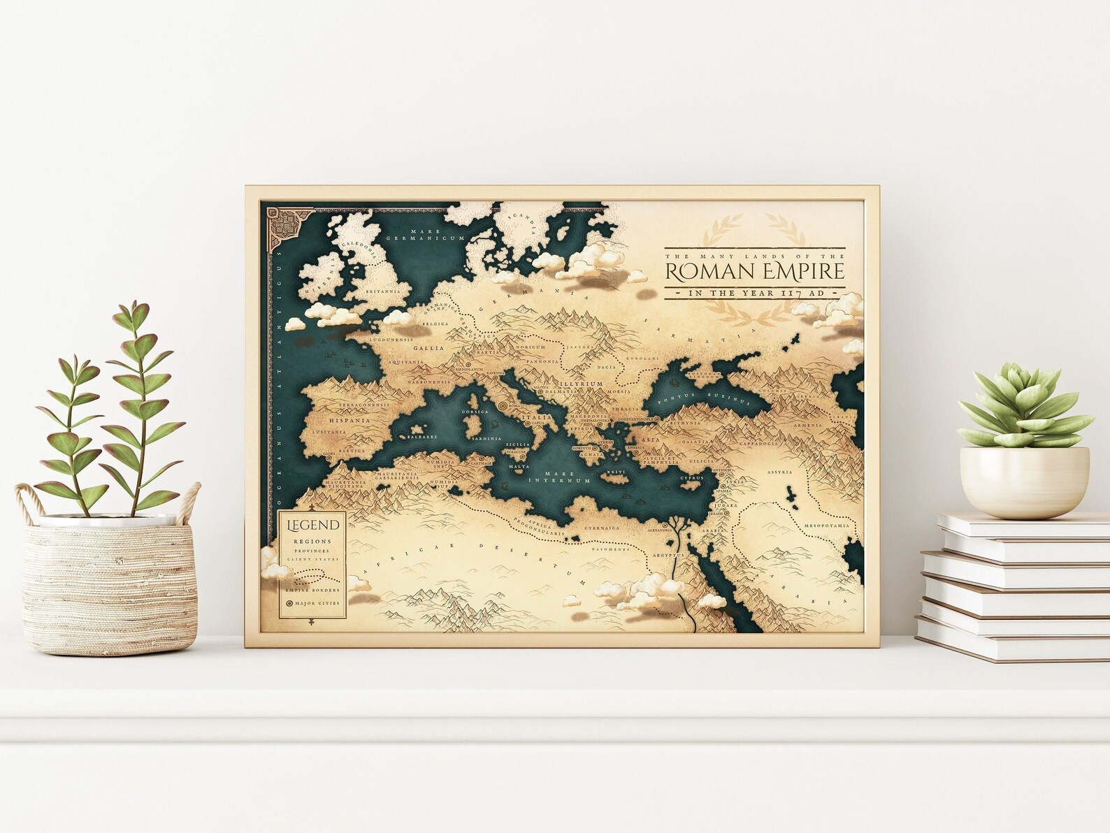 Ancient Rome Map Dark Fantasy Style Roman Empire Map - Etsy