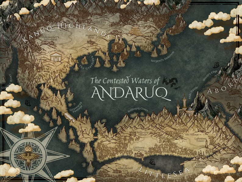 Custom Dark Fantasy Map Worldbuilding DnD art commission | Etsy