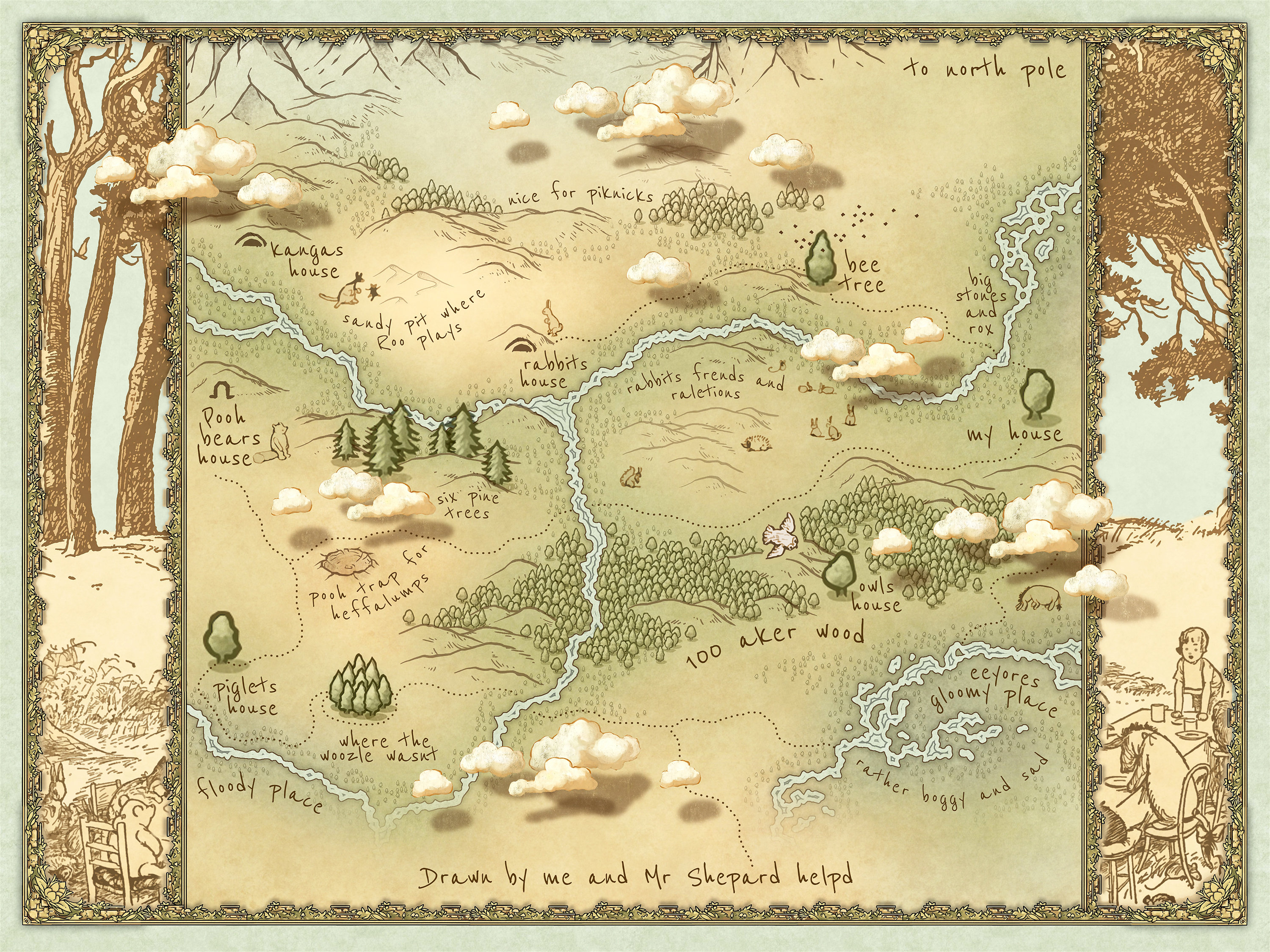 Winnie the Pooh 100 Acre Woods Map Digital Download - Etsy Australia
