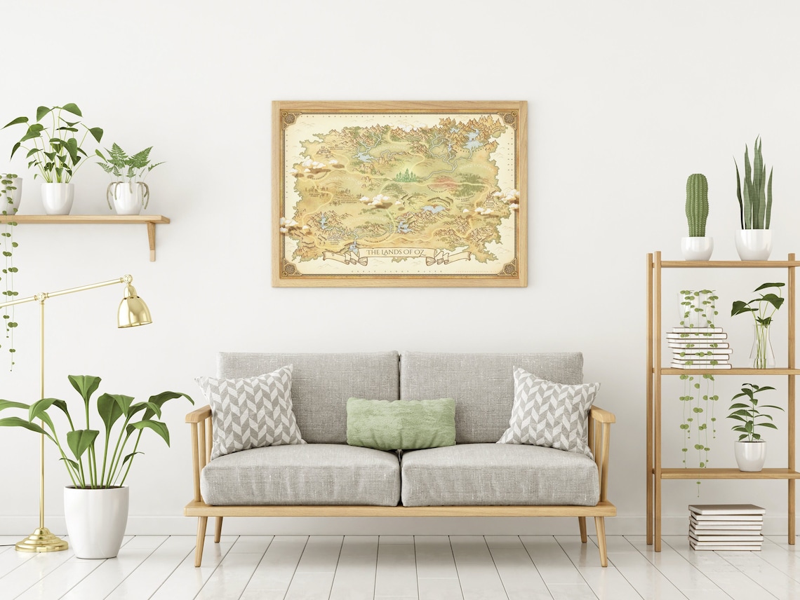 Lands of Oz Map From Dorothy and the Wizard of Oz Wicked the - Etsy