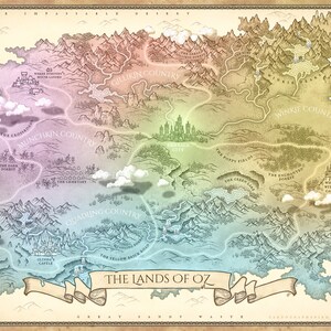 Lands of Oz Map From Dorothy and the Wizard of Oz Wicked the Musical ...