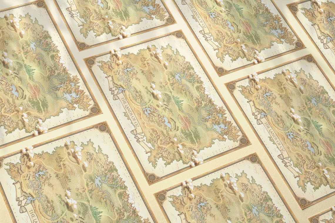 Lands of Oz Map From Dorothy and the Wizard of Oz Wicked the - Etsy