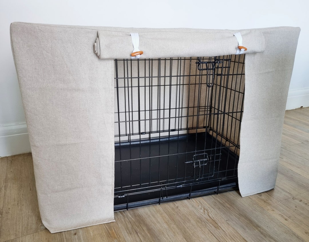 Dog Crate Cover Made-to-measure Neutral Linen Look - Etsy