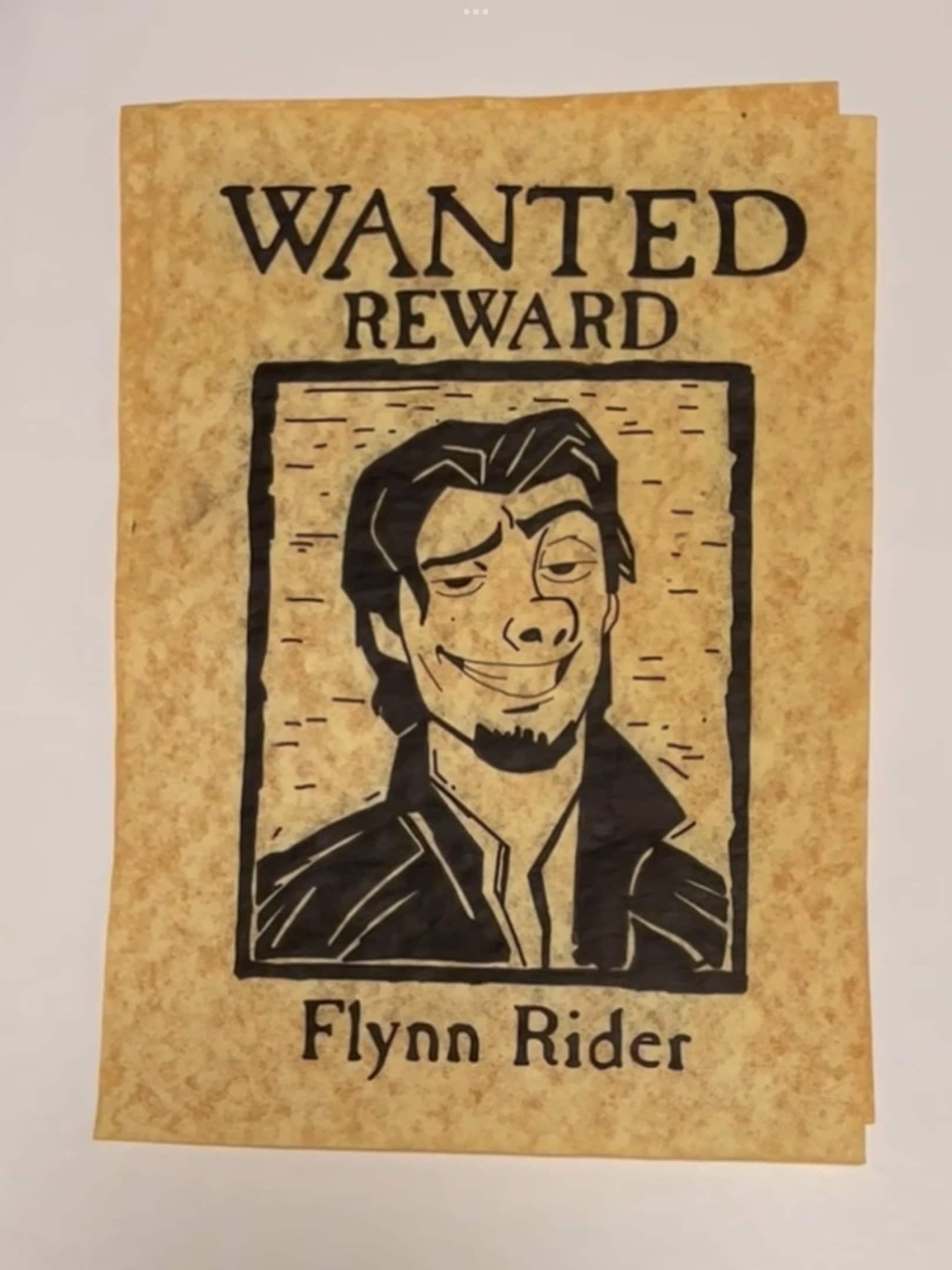 Flynn Rider Wanted Flyer - Etsy