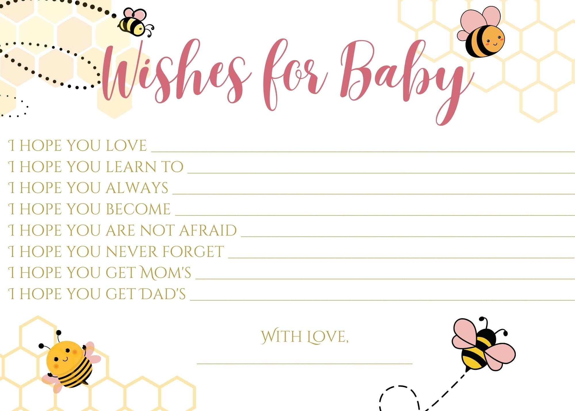 Printable Baby Shower, Baby Digital Print, Bee Baby Shower, Themed Baby ...