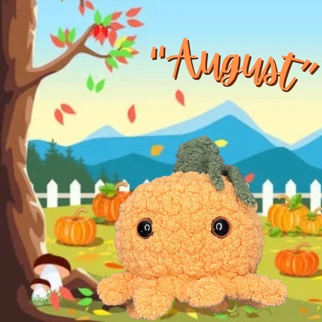 August the Pumpkin Octopus Mini Plush : Fall Collection - Etsy