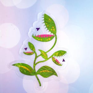 Venus Fly Trap Sticker, Static Window Cling, Prism Suncatcher, Dorm Room Decor for College Girls ...