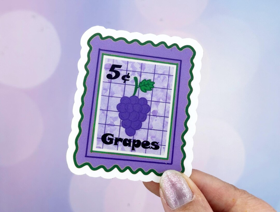 Grape Sticker, Fruit Sticker, Sticker for Waterbottle, Stamp Sticker ...