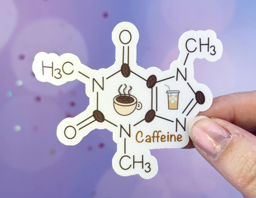 Caffeine Molecule Sticker, Coffee Sticker, Coffee Lover Gift Ideas ...