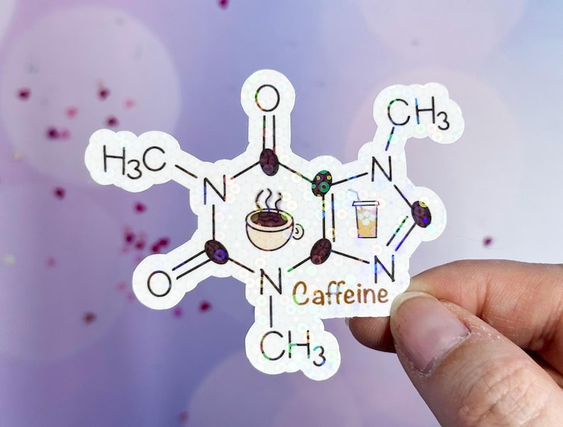 Caffeine Molecule Sticker, Coffee Sticker, Coffee Lover Gift Ideas ...