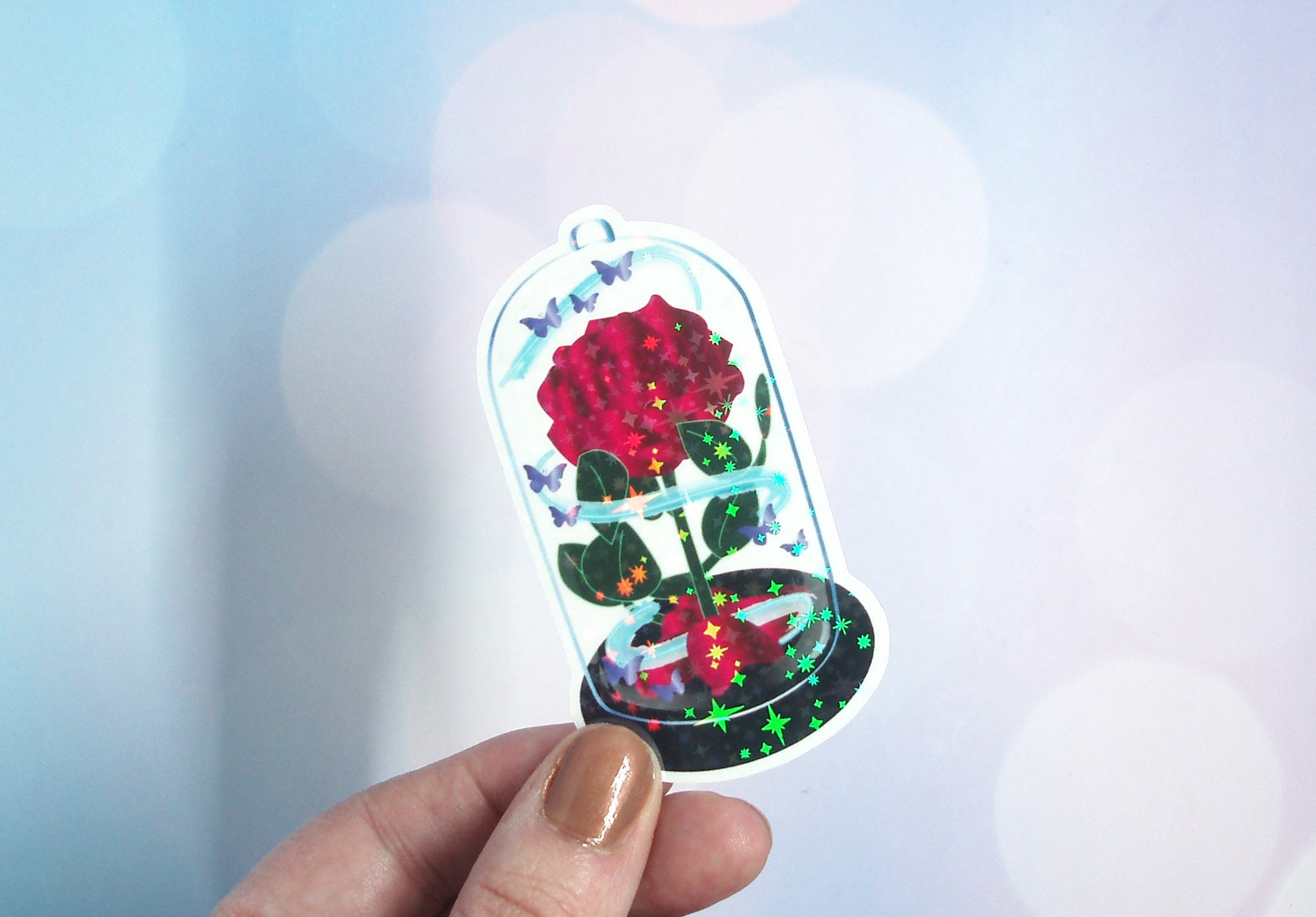 Red Rose Sticker, Red Rose Decor, Flower Stickers, Gifts for Flower ...
