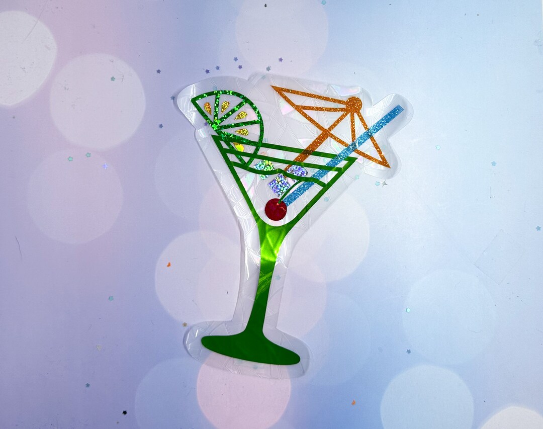 Cocktail Sticker for Window, Suncatcher Window Cling, Apartment Warming ...