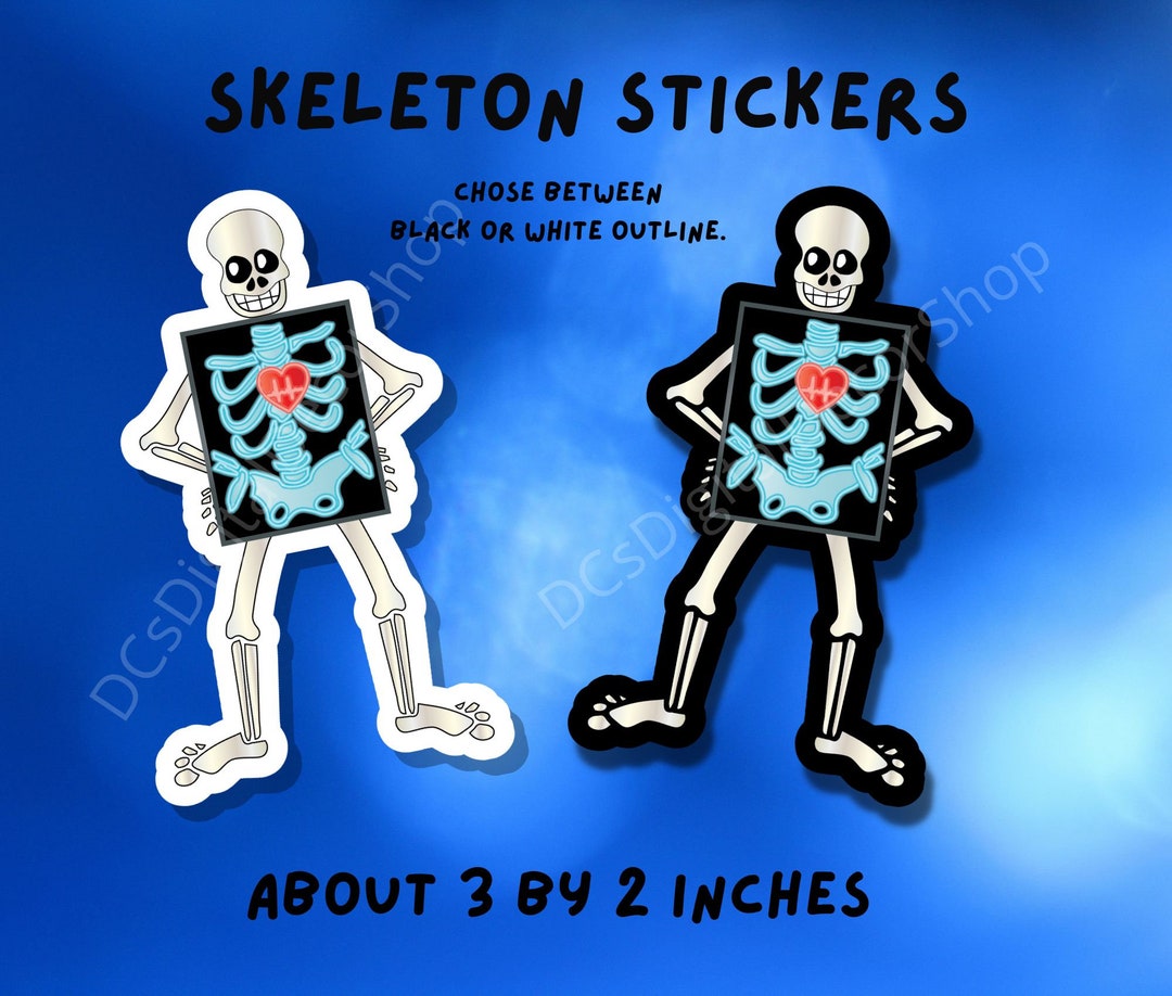 Skeleton Sticker Skeleton Decor Stickers Xray Tech - Etsy