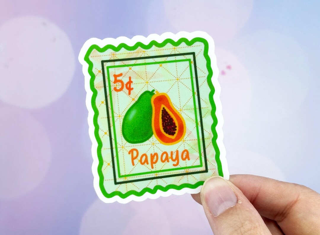 Papaya Sticker, Tropical Sticker, Sticker for Waterbottle, Papaya Decal ...