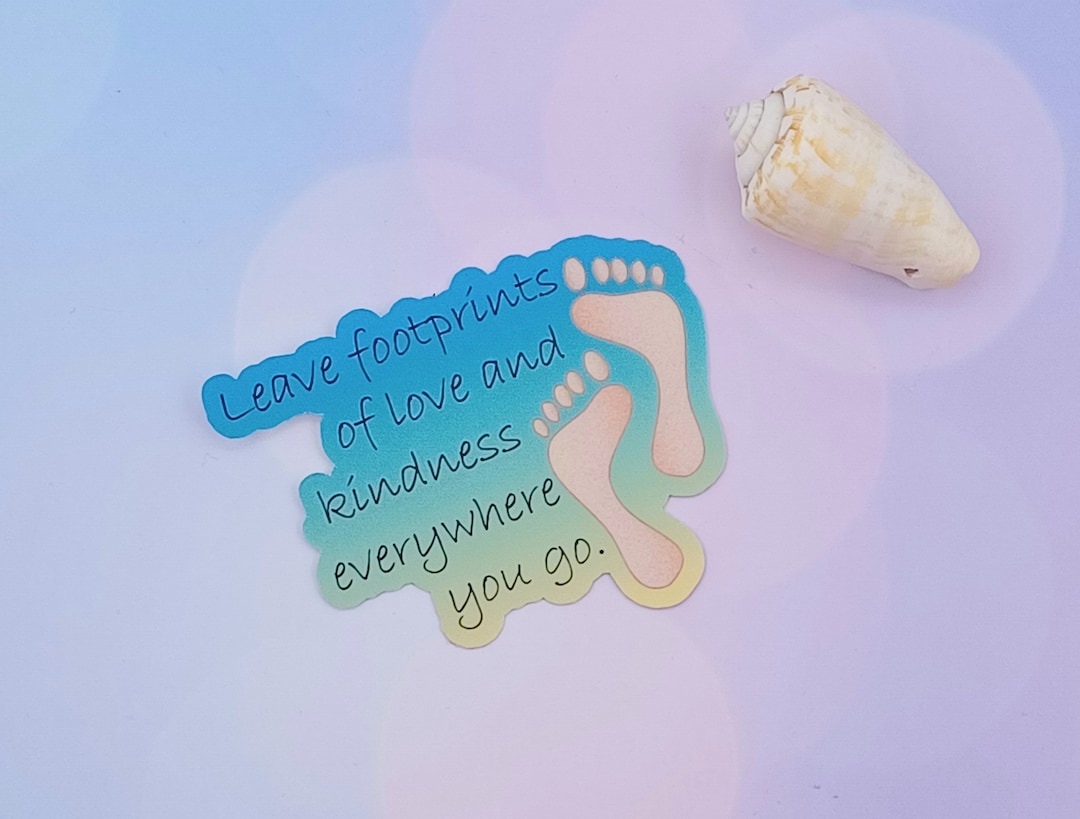 Footprint Sticker, Footprints in the Sand, Quote Sticker, Beach Water ...