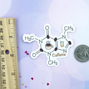 Caffeine Molecule Sticker, Coffee Sticker, Coffee Lover Gift Ideas ...