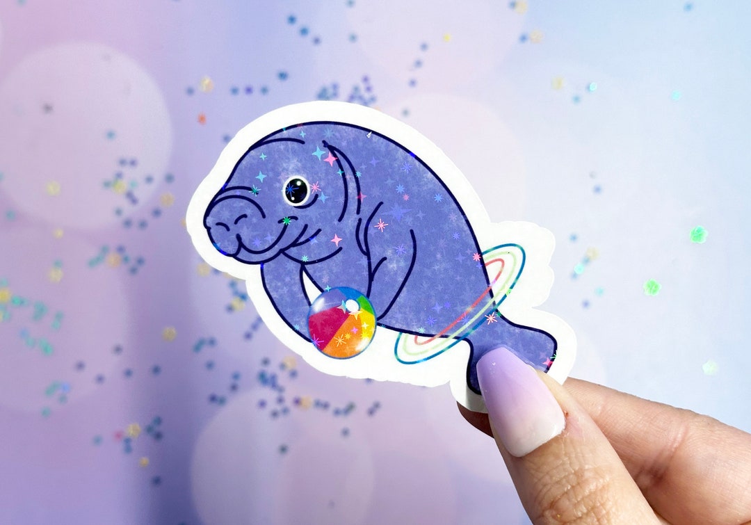 Manatee Sticker for Water Bottle, Sea Cow Sticker, Manatee Gifts, Ocean ...