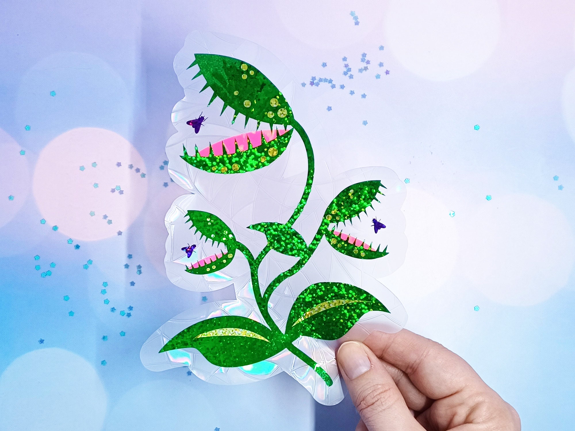 Venus Fly Trap Sticker Static Window Cling Prism Suncatcher - Etsy