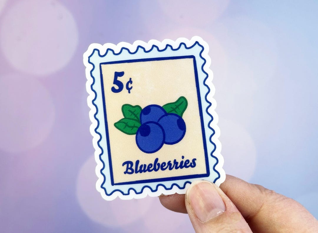 Blueberry Sticker, Fruit Sticker, Sticker for Waterbottle, Blueberry ...