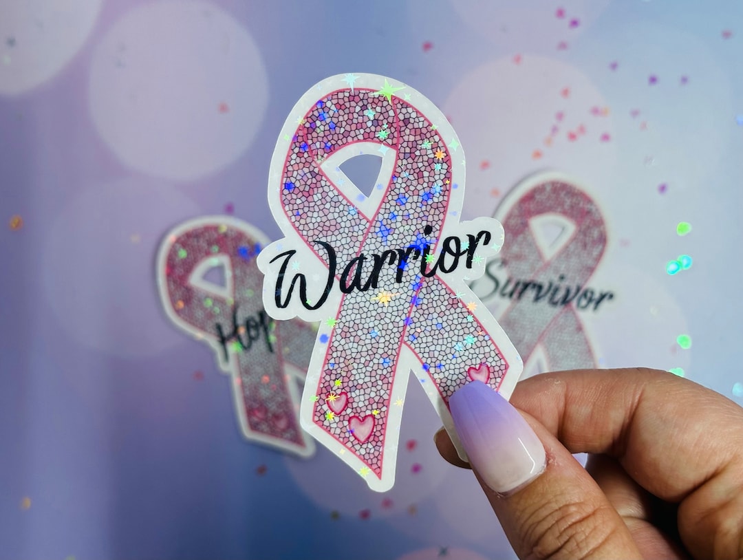 Breast Cancer Ribbon Sticker, Survivor Sticker, Pink Ribbon Sticker ...