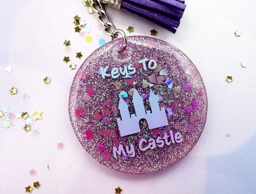 Castle Keychain, Keys to My Castle, Sparkly Gifts for Her, Resin ...
