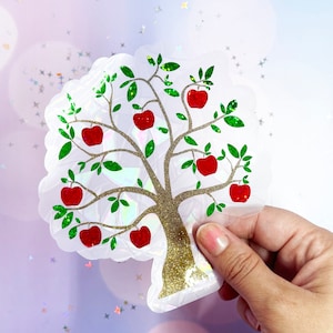 Apple Tree Sticker for Window, Fruit Suncatcher Window Cling, Rainbow ...