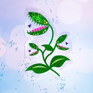 Venus Fly Trap Sticker, Static Window Cling, Prism Suncatcher, Dorm Room Decor for College Girls ...